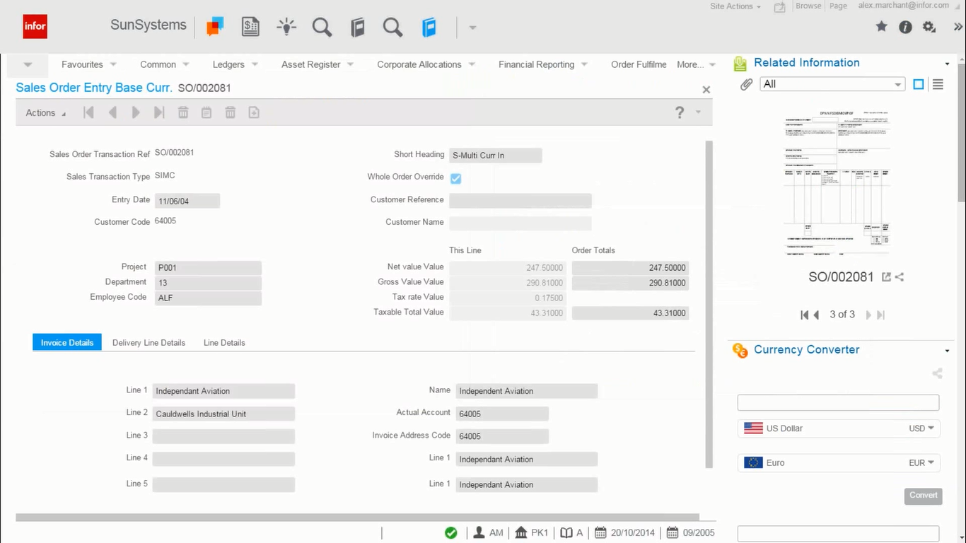 An overview of Infor SunSystems 6.3